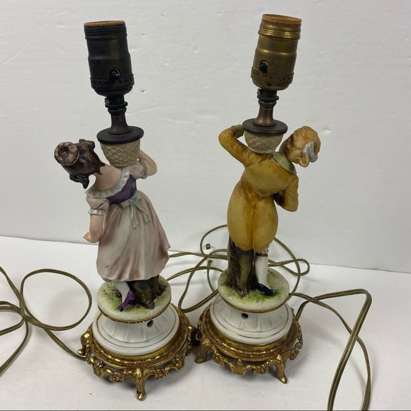 Antique | Other | Antique Leviton Lamps Porcelain Figural Boudoir ...